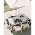 54x80 Inch Outdoor Tablecloth with Umbrella Hole Zipper Rectangle Black ...