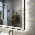 Apmir 28x20 inch Black Framed Bathroom Mirror with Front&Backlit ...