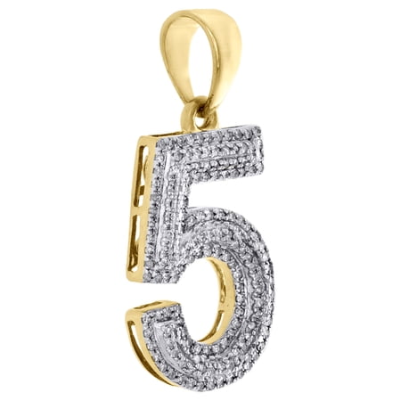 JFL Diamonds & Timepieces - 10K Yellow Gold Round Diamond Number 5 ...