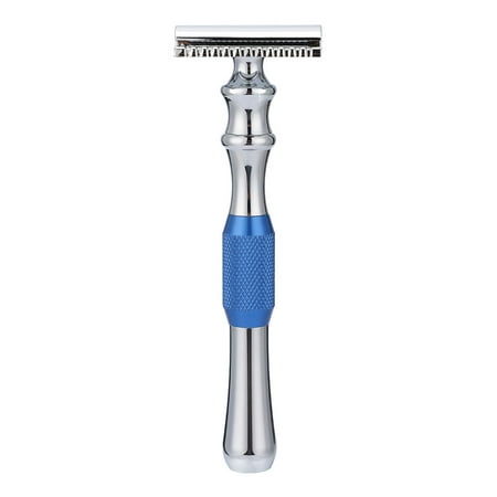 Man Shaving Razor Classic Double Edge Razor and Base Safety Shave (Blue ...