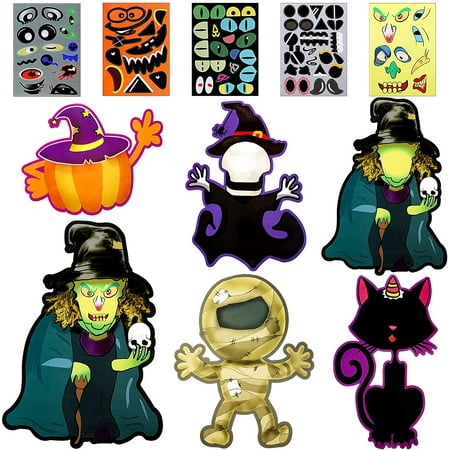 20 Pieces Halloween Make a Face Stickers Halloween Craft Stickers Make ...