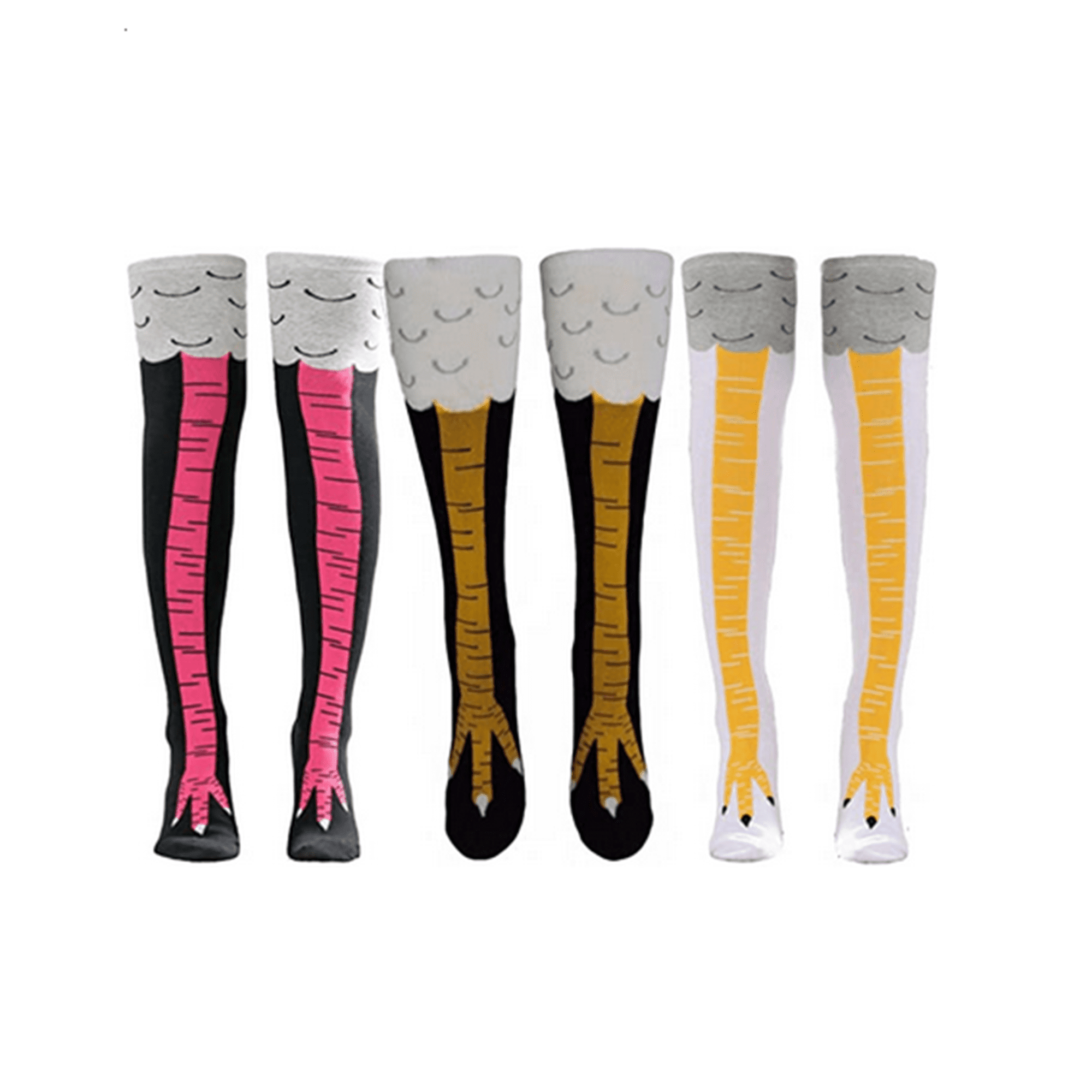 FeMereina Crazy Funny Chicken Legs Knee-High Novelty Socks Funny Gifts ...