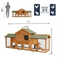 Pefilos 79" Large Outdoor Rabbit Cages with 2 Runs Wooden Rabbit ...