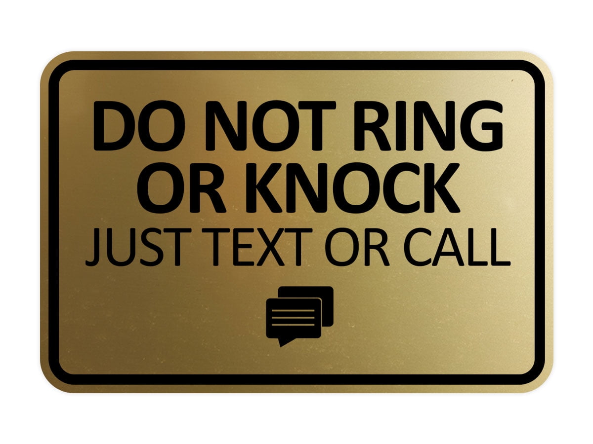Signs ByLITA Classic Framed Do Not Ring Bell or Knock Please Text or ...