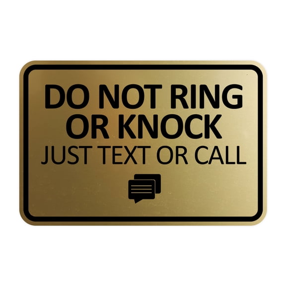 Designer Do Not Ring Doorbell Sign(Black Gold) - Large - Walmart.com