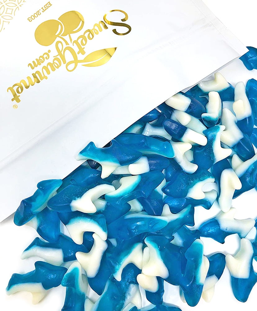 SweetGourmet Multi Flavored Blue Gummi Sharks with White Belly | Bulk ...