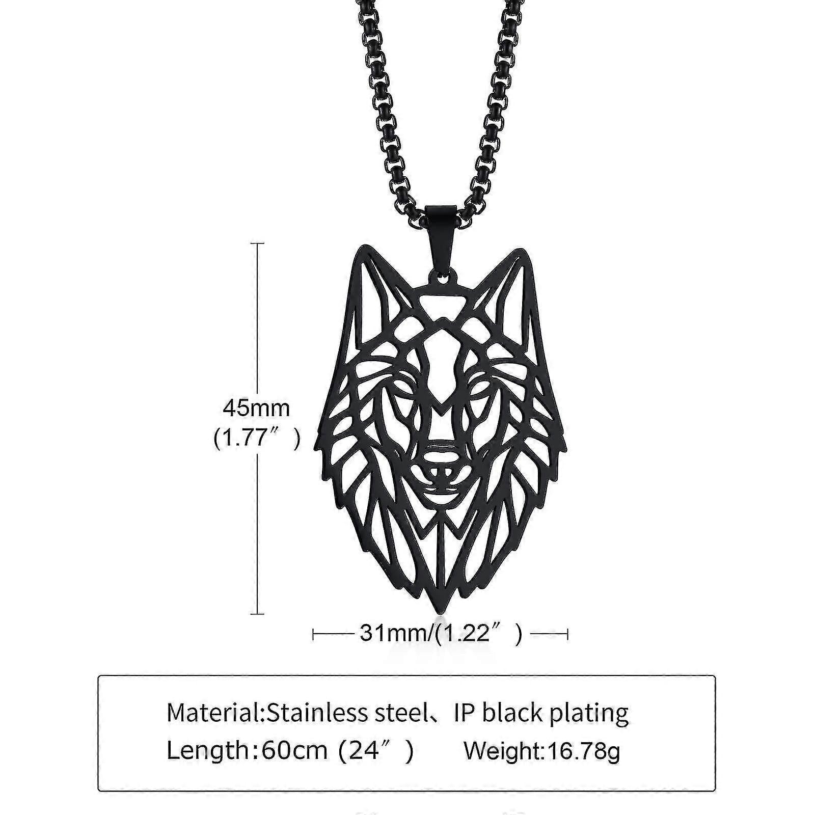 Collar con colgante de lobo, joyería pagana wiccana, cabeza de lobo ...