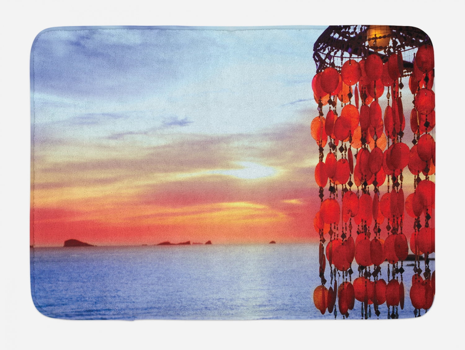 Beach Bath Mat, Dreamcatcher Ibiza Sunset Mediterranean Sea View ...