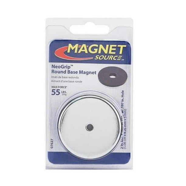 Master Magnetics 07627 2 x 0.325 in. Neogrip Round Base Magnet, Chrome ...