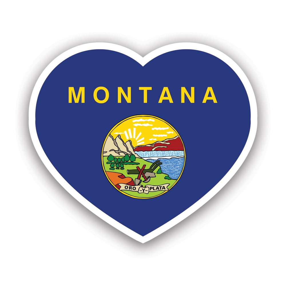 Montana Heart Sticker Decal - Self Adhesive Vinyl - Weatherproof - Made ...