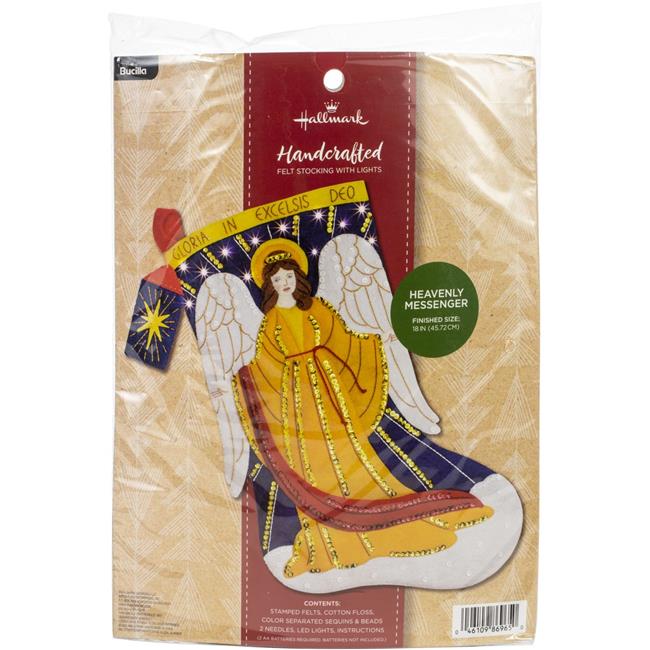 Bucilla Hallmark Felt Applique Stocking Kit 18" Long-Heavenly Messenger ...