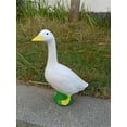 Begsfte 18cm Large White Goose Statue Resin Simulation Goose Yard ...