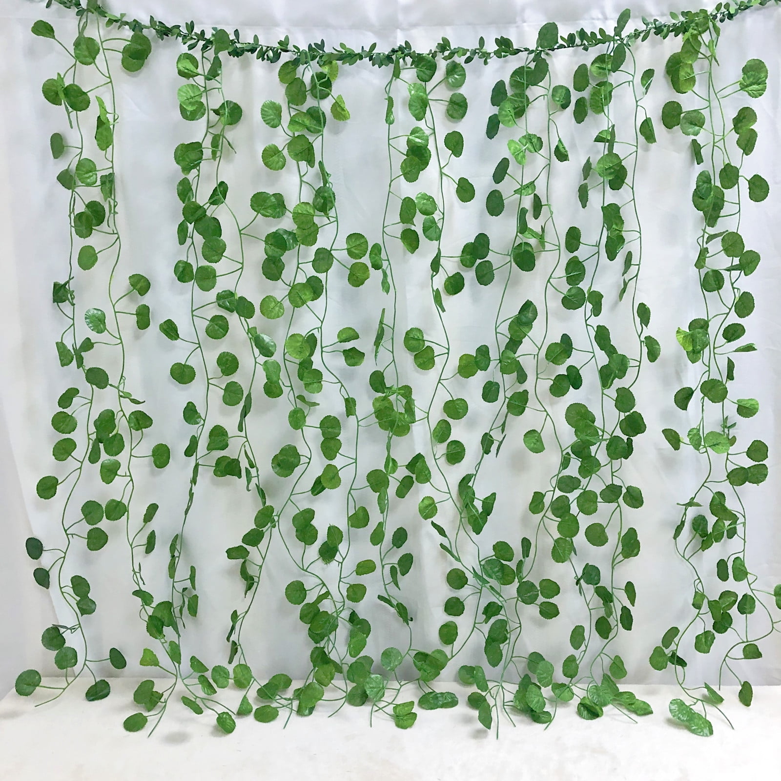 84FT 12 Strands Artificial Flowers Greenery Fake Green Leaves Hanging ... 84FT 12 Strands Artificial Flowers Greenery Fake Green Leaves Hanging ...