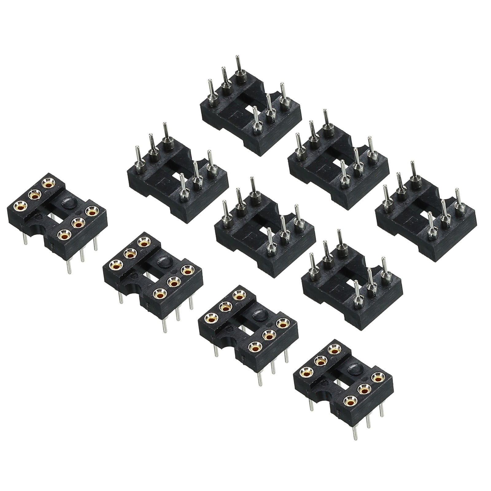 Uxcell DIP IC Chip Socket Adapter Round Pin 6P 2.54mm Pitch IC Socket ...