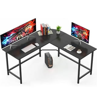 Grey & Black Metal Corner Computer Desk - Walmart.com