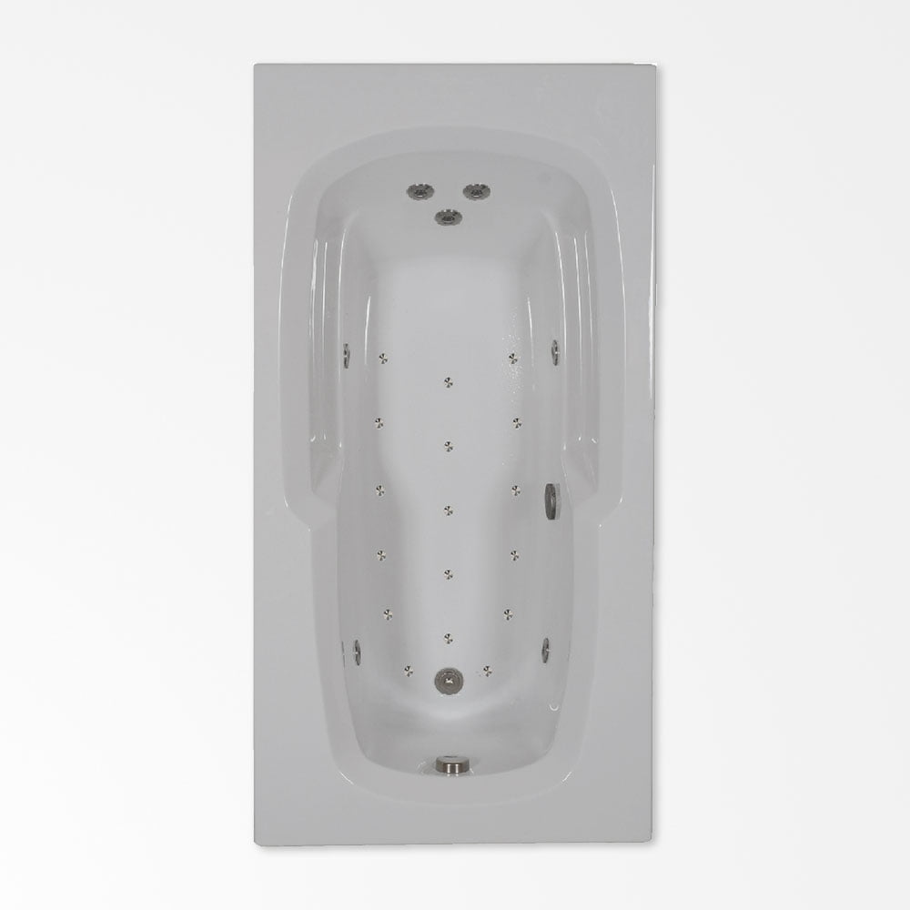 WaterTech Acrylic 72 in. x 36 in. BW Drop-In Whirlpool and Air Bath ...