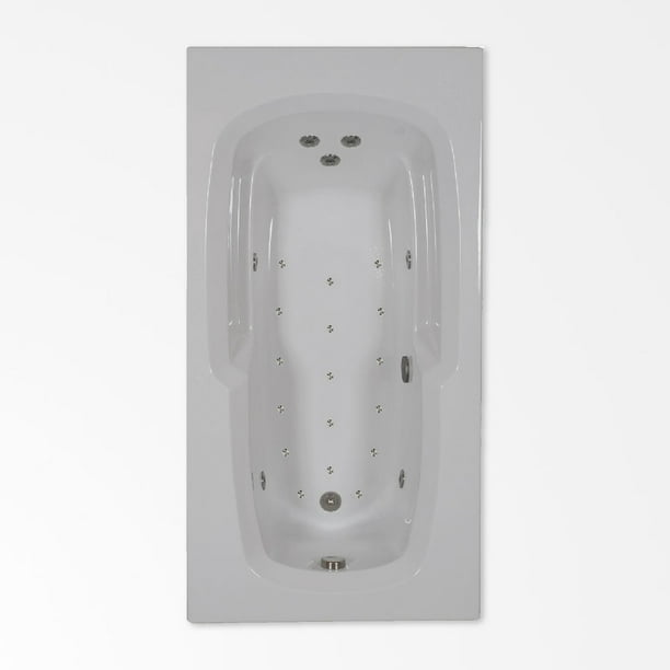 WaterTech Acrylic 72 in. x 36 in. BW Drop-In Whirlpool and Air Bath ...