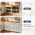 Blue Red Floral Cabinet Curtains 11" W x 13" L Watercolor Abstract ...