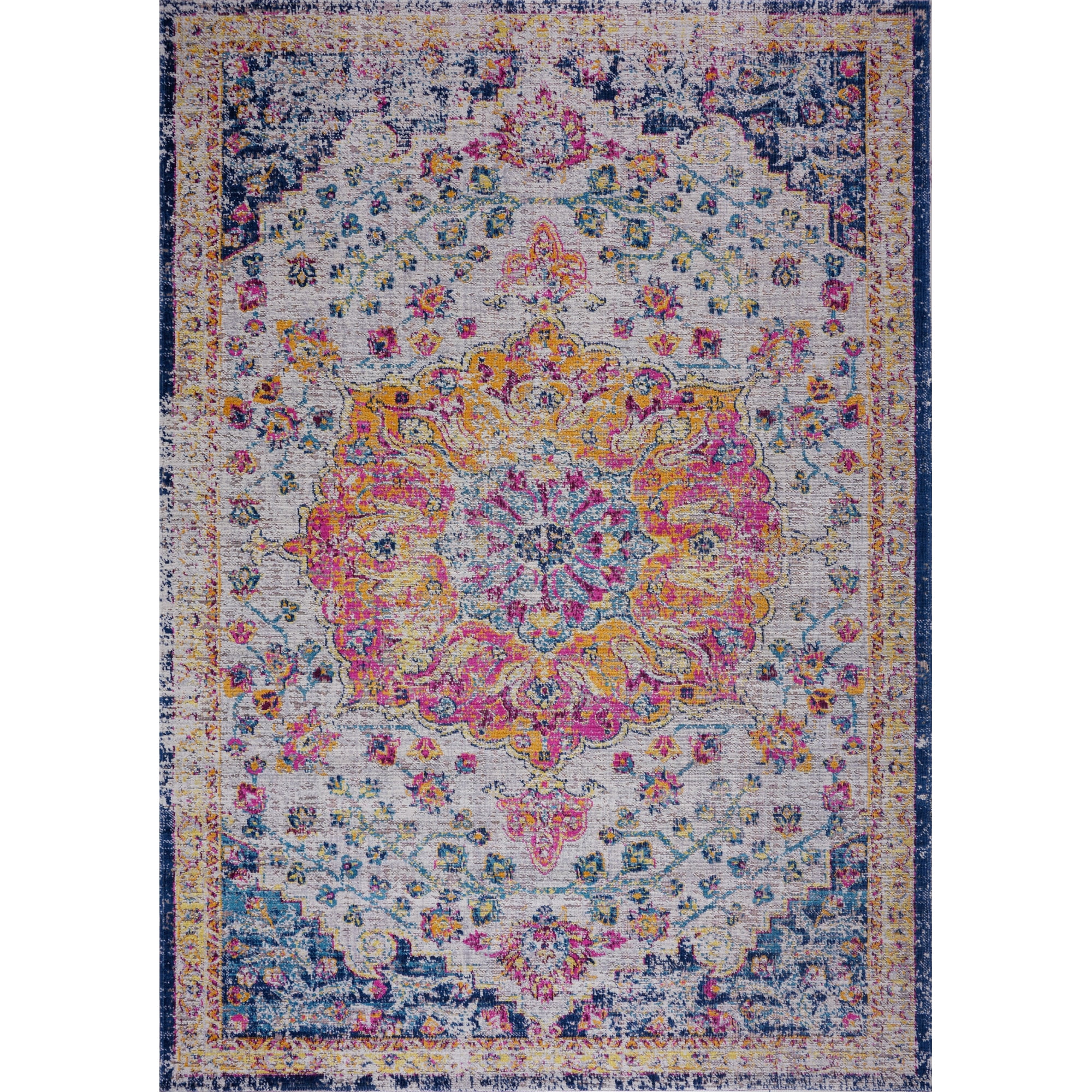 Click here for Ladole Rugs Orlando Blue Yellow Traditional Indoor... prices