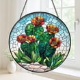 Botanical Cactus Stained Glass Suncatcher – Round Window Art - Walmart.com