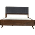 JERFIT Carson Carrington Dark Walnut King Platform Bed Frame, Solid ...