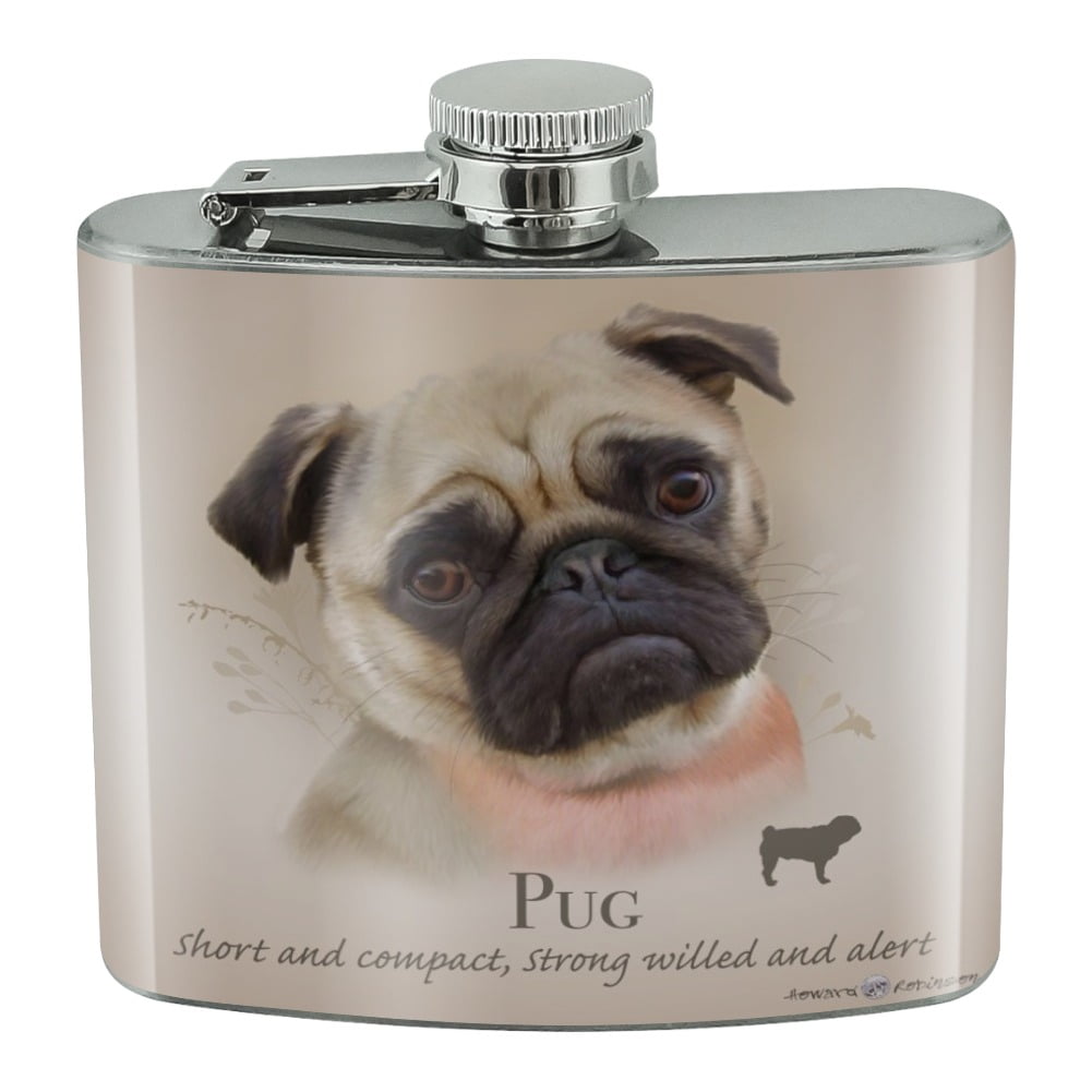 Pug Dog Breed Stainless Steel 5oz Hip Drink Kidney Flask - Walmart.com