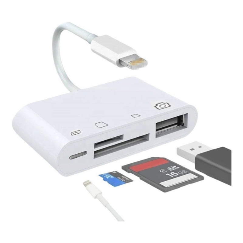 Adaptador Lightning a USB 3.0 SD/micro SD con puerto de carga | Walmart ...