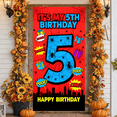 Comic 5th Birthday Banner Red & Blue Color Scheme Superhero Birthday ...