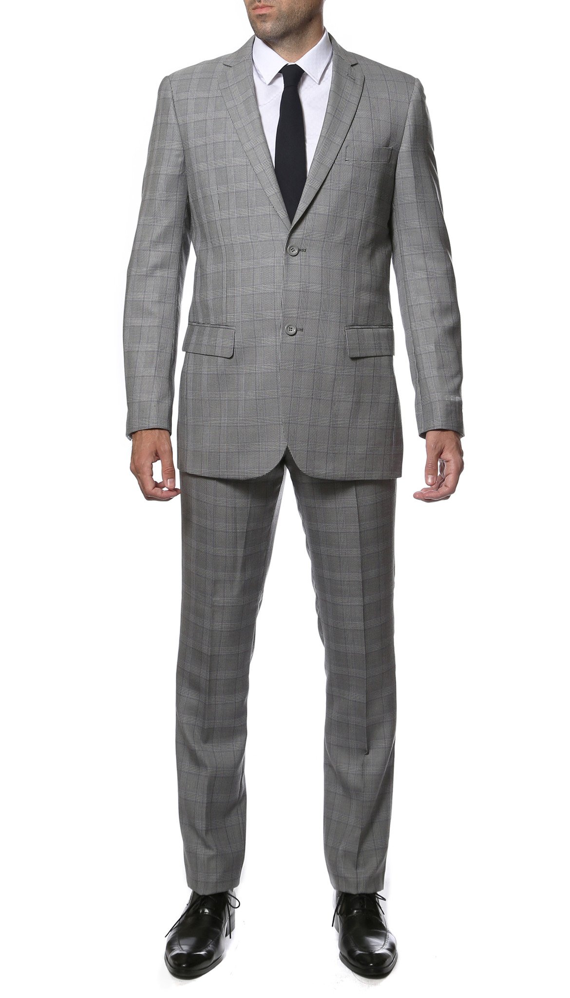 The ALDO Slim Fit Light Grey & Purple 2pc Plaid Suit~42L/36W - Walmart.com