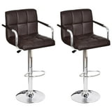 vidaXL Bar Stool Height Adjustable Seat Island Stool for Pub Faux ...