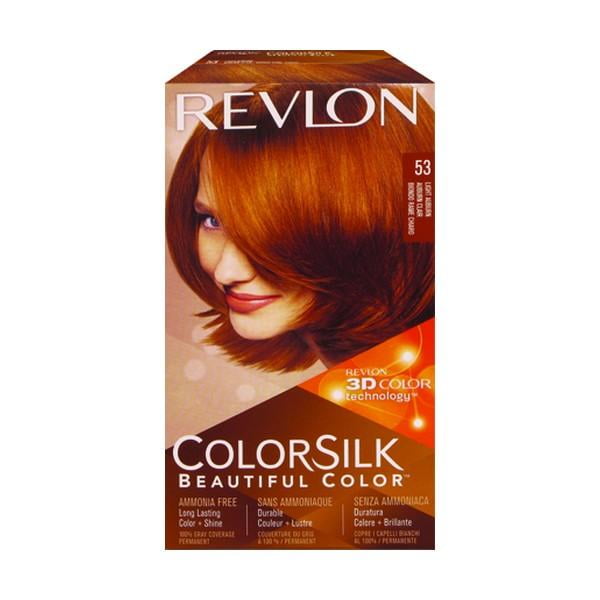 Revlon Colorsilk Beautiful Permanent Hair Color, 53 Light Auburn, 12 ...