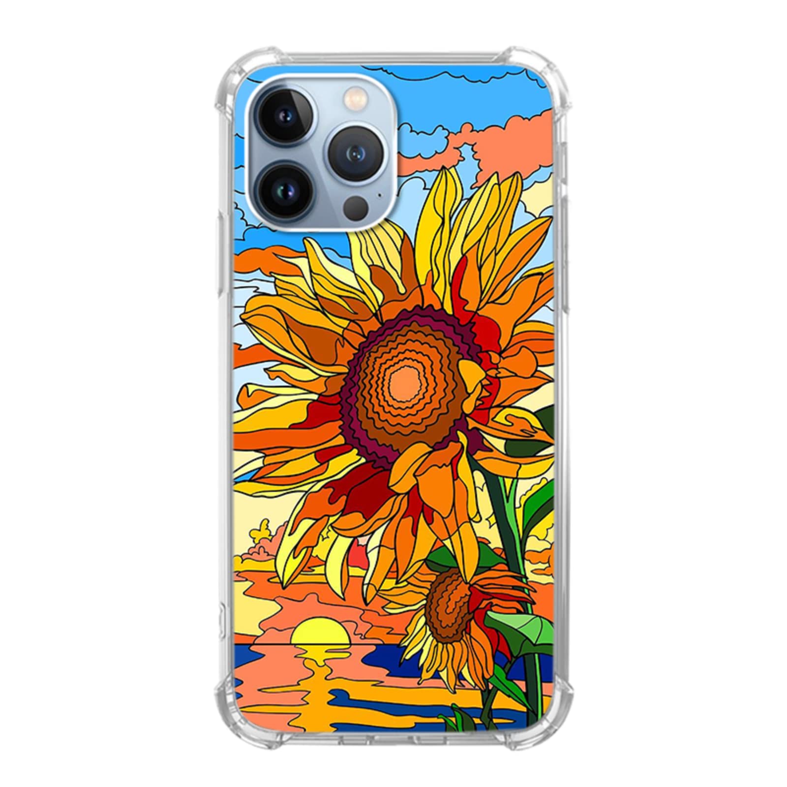 70s Sunflower Case for iPhone 14 Pro Max,Aesthetic Art Design TPU Bumper Cover Case - Walmart.com