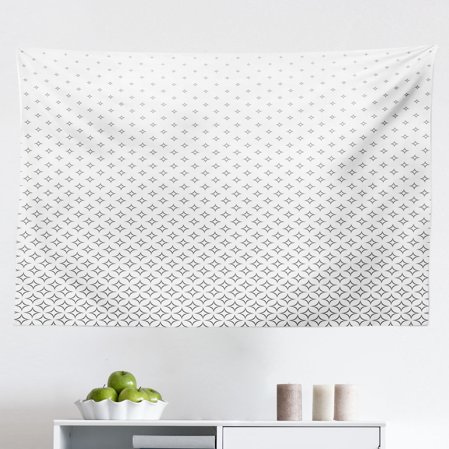 Star Tapestry, Stars and Dots with Digital Effect on Striped Pattern ...