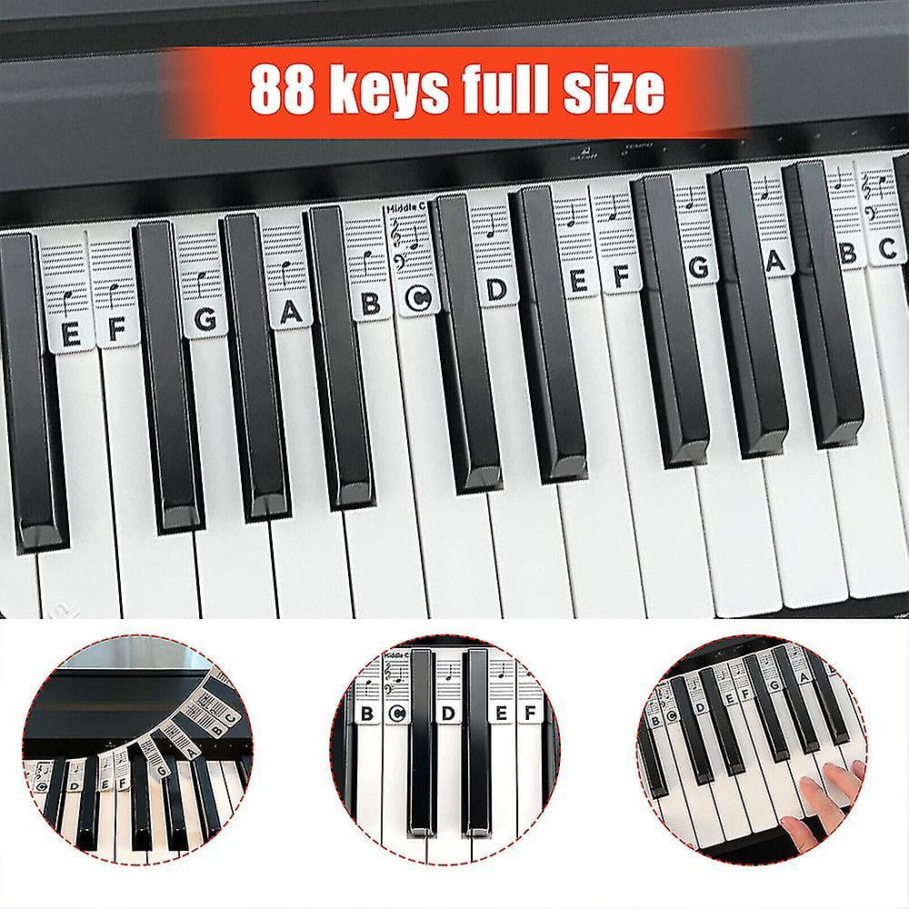 2023 New Removable Piano Keyboard Note Labels Reusable Silicone 88 Keys ...