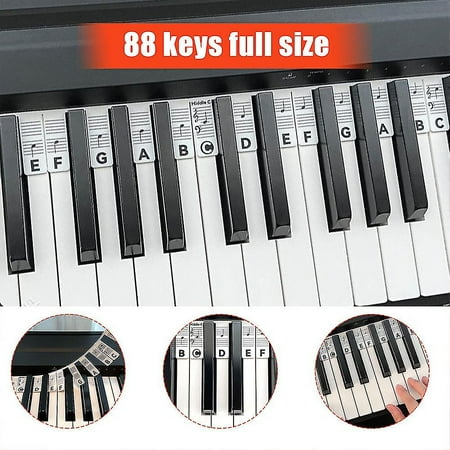 Removable Piano Keyboard Note Labels Reusable Silicone 88 Keys Piano ...