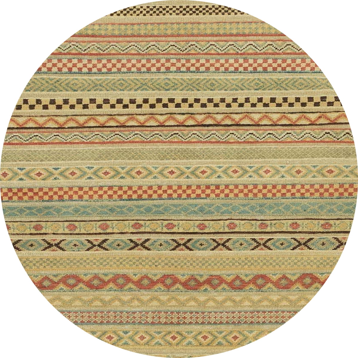 Ahgly Company Indoor Round Abstract Cinnamon Brown Solid Area Rugs, 6 ...