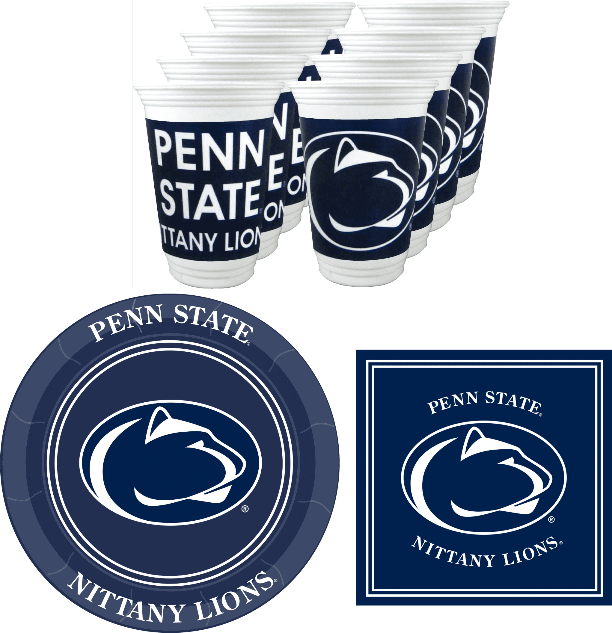 Penn State Nittany Lions Party Supplies for 16 Guests - 48 Pieces ...