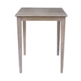 Solid Wood 30" x 30" Dining Table in Washed Gray Taupe - Walmart.com