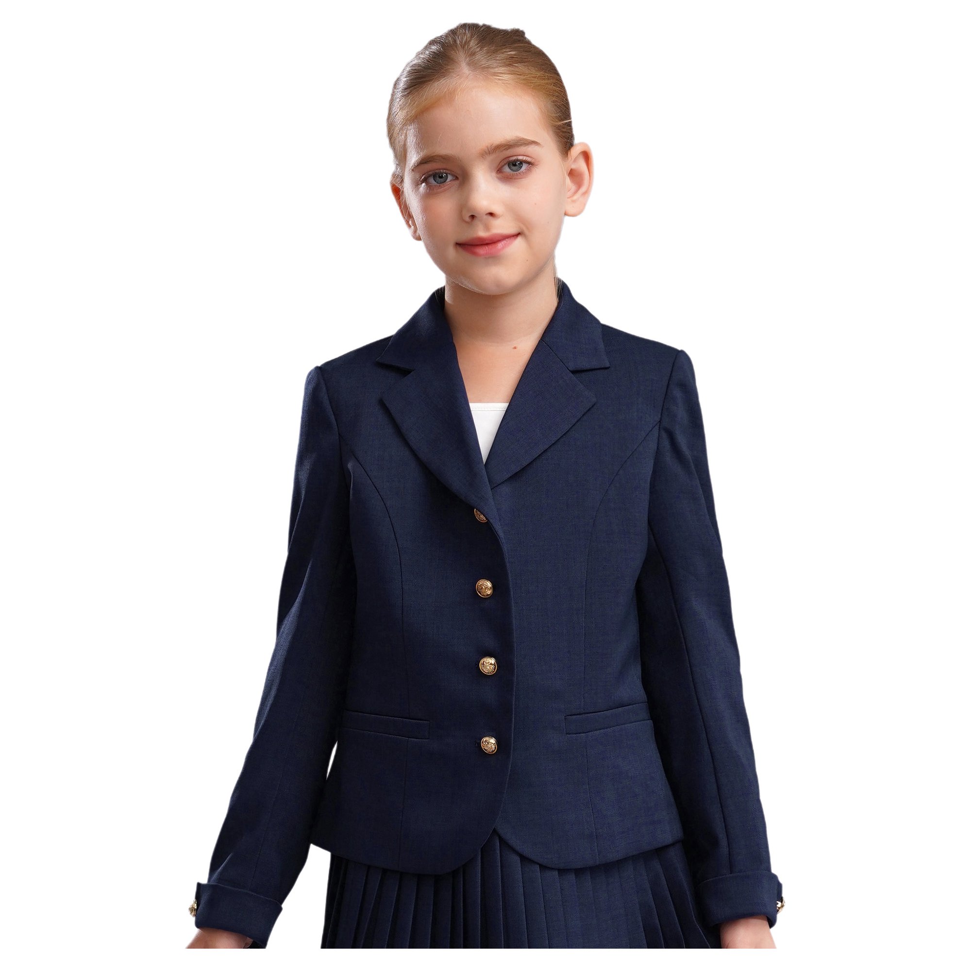 Click here for Inlzdz Kids Girls Blazer Jacket Solid Color Lapel... prices