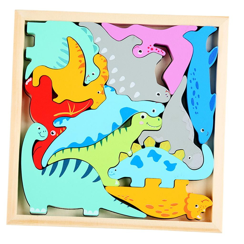 Wooden Puzzle Jigsaw Blocks Shape Pre-school Block Puzzles for Toddlers ...