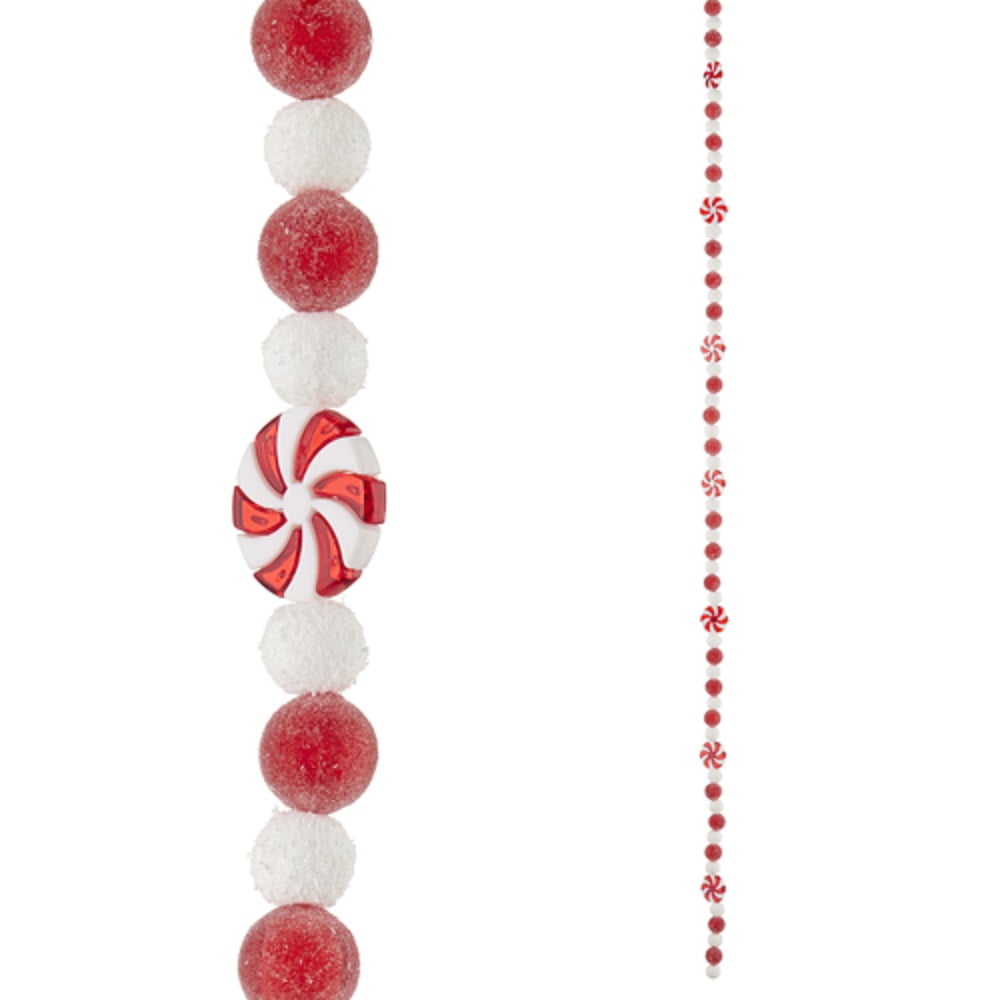 Peppermint Ball Candy Christmas Garland 4 Feet - Walmart.com
