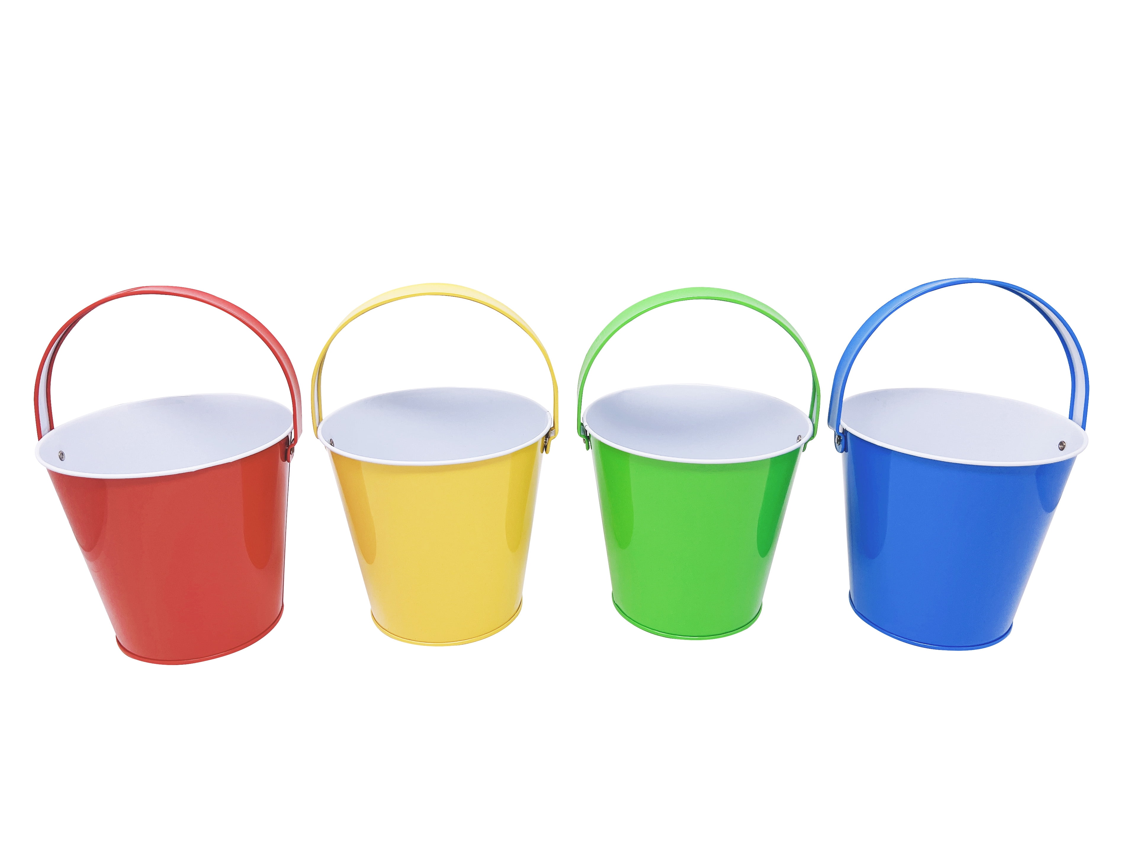 DaHo 12 pc Tin Pail with Wide Handle for Kids, Classroom, Crafts, and ...