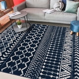 "CAMILSON Modern Geometric Contemporary Pattern Crystal Navy Blue Area ...