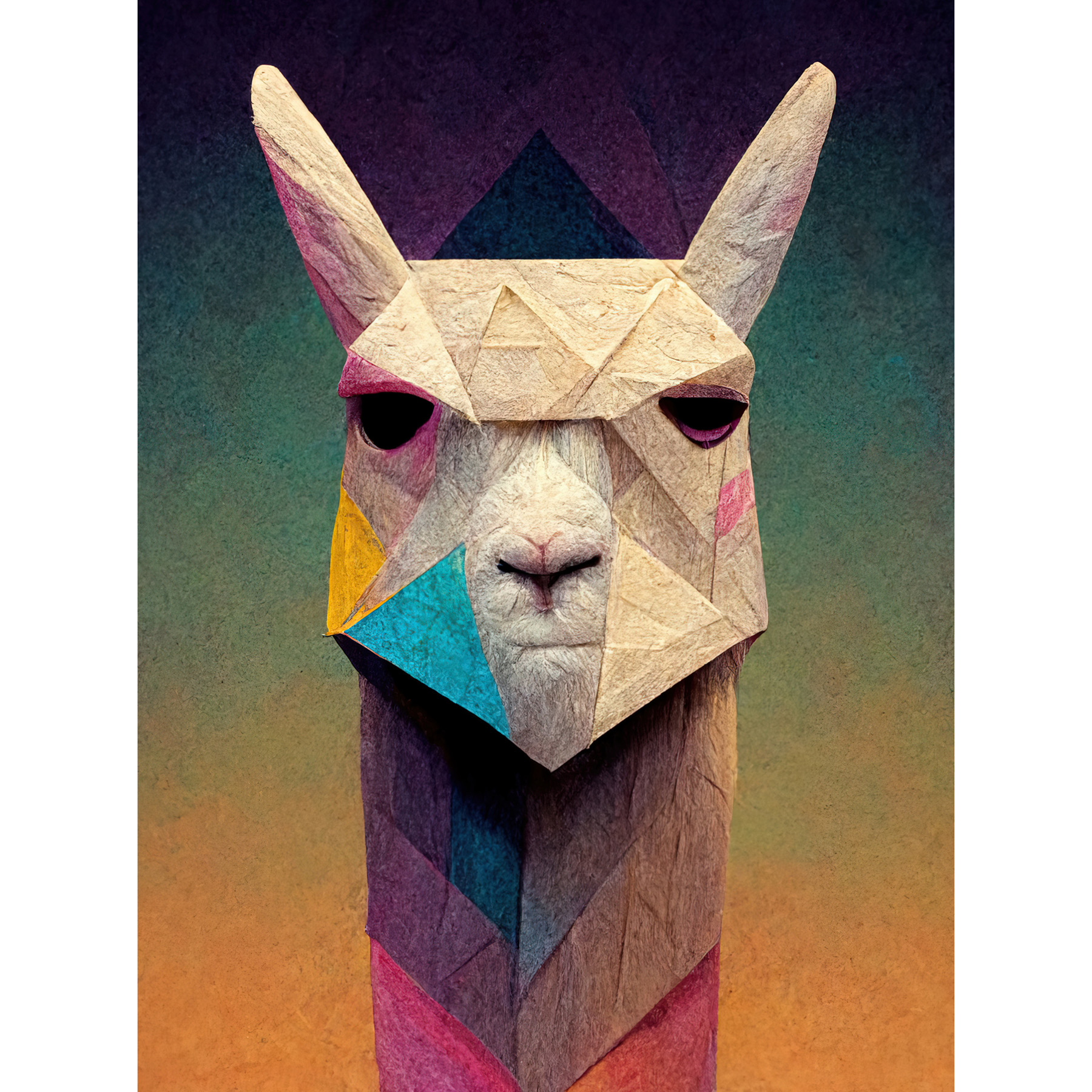 Geometric Angry Llama Fun Pastel Boho Unframed Wall Art Print Poster ...
