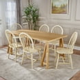 GDF Studio Lomond Farmhouse Wooden 7 Piece Dining Set, Natural Oak and ...