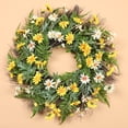 Easter Garland Spring Daisy Front Door Wreath with Artificial Green ...