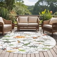 Round Rugs 5 Ft, Dinosaur Non Slip Area Rugs for Kitchen Bedroom ...
