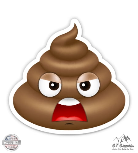 Poop Emoji Mad - 8" Vinyl Sticker - For Car Laptop I-Pad - Waterproof ...