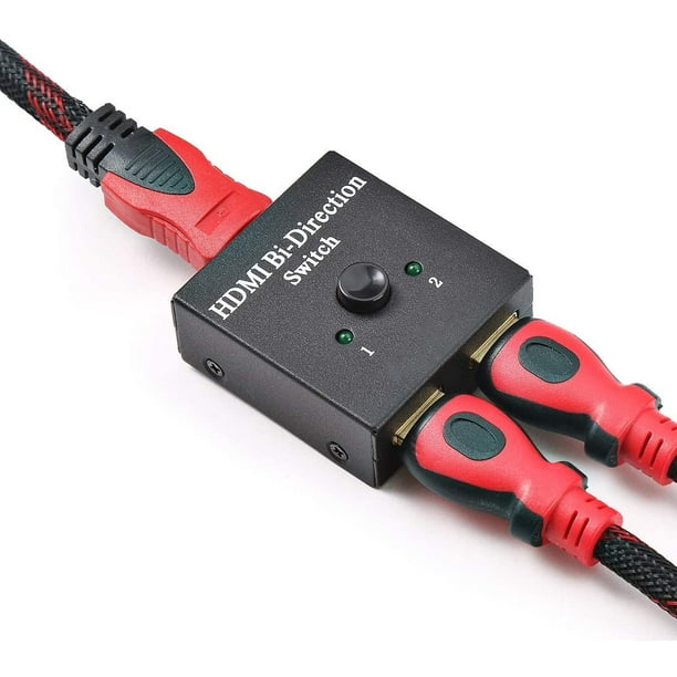 4K HDMI Switch 2x1 HDMI 2.0 Splitter 2 in 1 Out Switcher 1080P Full HD ...