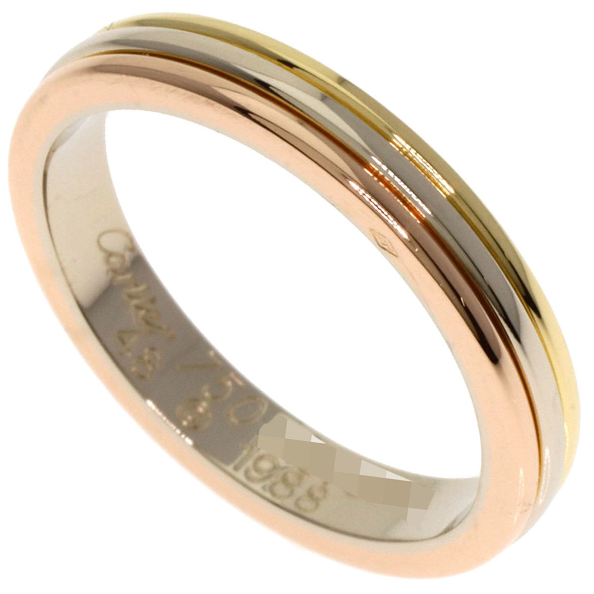 Pre-Owned Cartier Three Color #48 Ring 18K Yellow Gold 18KWG 18KPG ...